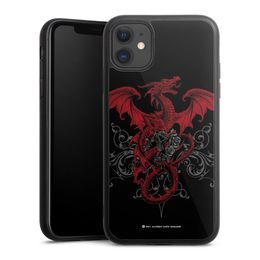 DeinDesign iPhone 11 Handy Gallery Case Handyh&uuml;lle 9H Geh&auml;rtetes Glas R&uuml;ckseite H&uuml;lle Red Gothic Dragon Gallery Case