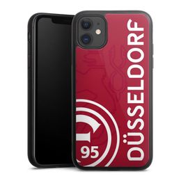 DeinDesign iPhone 11 Handy Gallery Case Handyh&uuml;lle 9H Geh&auml;rtetes Glas R&uuml;ckseite H&uuml;lle Fortuna D&uuml;sseldorf Lettering F95 Gallery Case