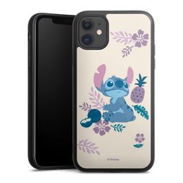 DeinDesign iPhone 11 Handy Gallery Case Handyh&uuml;lle 9H Geh&auml;rtetes Glas R&uuml;ckseite H&uuml;lle Flowers Lilo & Stitch Official Licensed Product Gallery Case
