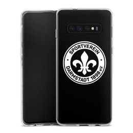 DeinDesign Galaxy S10 Plus Handy Silikon H&uuml;lle Case transparent Handyh&uuml;lle Sv Darmstadt 98 Official Licensed Product Logo Silikon Case