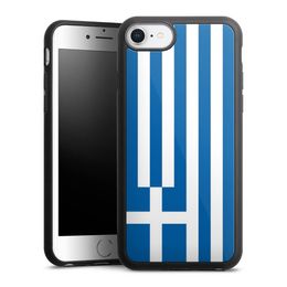 DeinDesign iPhone SE (2020) Handy Gallery Case Handyh&uuml;lle 9H Geh&auml;rtetes Glas R&uuml;ckseite H&uuml;lle Greece Flag Gallery Case