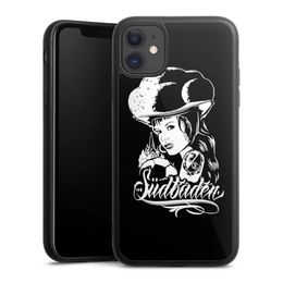 DeinDesign iPhone 11 Handy Gallery Case Handyh&uuml;lle 9H Geh&auml;rtetes Glas R&uuml;ckseite H&uuml;lle Official Licensed Product Sc Freiburg Woman Gallery Case