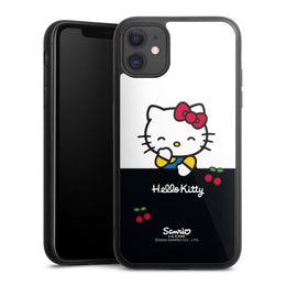 DeinDesign iPhone 11 Handy Gallery Case Handyh&uuml;lle 9H Geh&auml;rtetes Glas R&uuml;ckseite H&uuml;lle Official Licensed Product Hello Kitty Cherry Gallery Case
