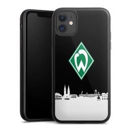 DeinDesign iPhone 11 Handy Gallery Case Handyh&uuml;lle 9H Geh&auml;rtetes Glas R&uuml;ckseite H&uuml;lle Sv Werder Bremen Skyline Official Licensed Product Gallery Case