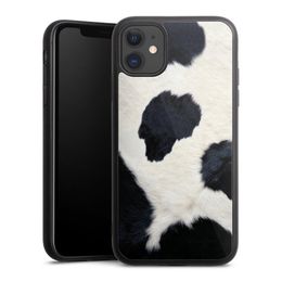 DeinDesign iPhone 11 Handy Gallery Case Handyh&uuml;lle 9H Geh&auml;rtetes Glas R&uuml;ckseite H&uuml;lle Animal Look Animal Print Cow Skin Gallery Case