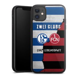 DeinDesign iPhone 11 Handy Gallery Case Handyh&uuml;lle 9H Geh&auml;rtetes Glas R&uuml;ckseite H&uuml;lle Friendship 1. Fc N&uuml;rnberg Fc Schalke 04 Gallery Case
