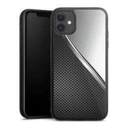 DeinDesign iPhone 11 Handy Gallery Case Handyh&uuml;lle 9H Geh&auml;rtetes Glas R&uuml;ckseite H&uuml;lle Steel Metall Carbon Gallery Case