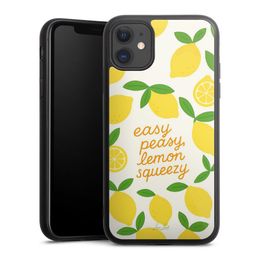 DeinDesign iPhone 11 Handy Gallery Case Handyh&uuml;lle 9H Geh&auml;rtetes Glas R&uuml;ckseite H&uuml;lle Spruch Statement Lemon Gallery Case