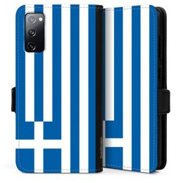 DeinDesign Galaxy S20 Handy Klapph&uuml;lle Handyh&uuml;lle aus Kunst Leder schwarz Flip Case Greece Flag Sideflip mit Lasche