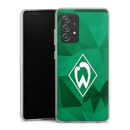 DeinDesign Galaxy A52s 5G Handy Silikon H&uuml;lle Case transparent Handyh&uuml;lle Official Licensed Product Camouflage Sv Werder Bremen Silikon Case