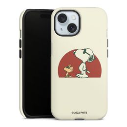 DeinDesign iPhone 15 Handy Panzer Handyh&uuml;lle robuste Outdoor H&uuml;lle Schutzh&uuml;lle matt Snoopy Official Licensed Product Kindheit Tough Case
