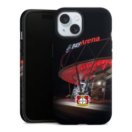 DeinDesign iPhone 15 Handy Panzer Handyh&uuml;lle robuste Outdoor H&uuml;lle Schutzh&uuml;lle matt Official Licensed Product Bayer 04 Leverkusen Stadium Tough Case