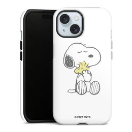 DeinDesign iPhone 15 Handy Panzer Handyh&uuml;lle robuste Outdoor H&uuml;lle Schutzh&uuml;lle matt Snoopy Love Peanuts Tough Case