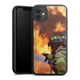 DeinDesign iPhone 11 Handy Gallery Case Handyh&uuml;lle 9H Geh&auml;rtetes Glas R&uuml;ckseite H&uuml;lle Fire Fighter Fire Fighters Life Saver Gallery Case