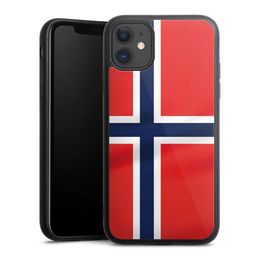 DeinDesign iPhone 11 Handy Gallery Case Handyh&uuml;lle 9H Geh&auml;rtetes Glas R&uuml;ckseite H&uuml;lle Flag Norway Flags Gallery Case