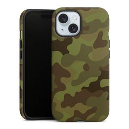 DeinDesign iPhone 15 Handy Panzer Handyh&uuml;lle robuste Outdoor H&uuml;lle Schutzh&uuml;lle matt Camouflage Tarnmuster Army Tough Case