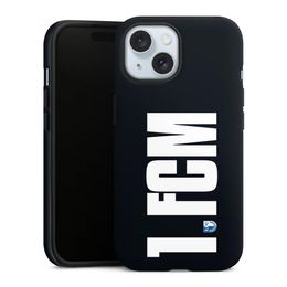 DeinDesign iPhone 15 Handy Panzer Handyh&uuml;lle robuste Outdoor H&uuml;lle Schutzh&uuml;lle matt 1. Fcm 1. Fc Magdeburg Official Licensed Product Tough Case
