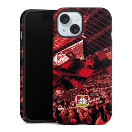 DeinDesign iPhone 15 Handy Panzer Handyh&uuml;lle robuste Outdoor H&uuml;lle Schutzh&uuml;lle matt Merchandise Official Licensed Product Bayer 04 Leverkusen Tough Case