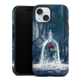 DeinDesign iPhone 15 Handy Panzer Handyh&uuml;lle robuste Outdoor H&uuml;lle Schutzh&uuml;lle matt Rose The Beauty And The Beast Disney Princess Tough Case