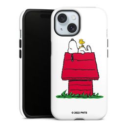 DeinDesign iPhone 15 Handy Panzer Handyh&uuml;lle robuste Outdoor H&uuml;lle Schutzh&uuml;lle matt Snoopy Peanuts Official Licensed Product Tough Case
