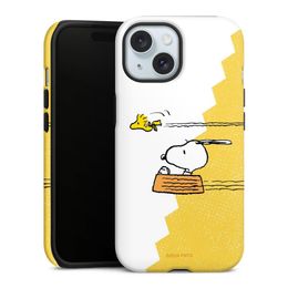 DeinDesign iPhone 15 Handy Panzer Handyh&uuml;lle robuste Outdoor H&uuml;lle Schutzh&uuml;lle matt Snoopy Peanuts Children Tough Case