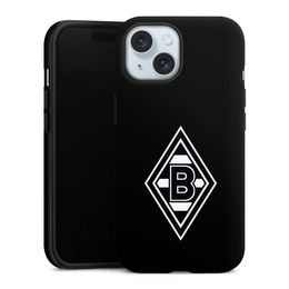 DeinDesign iPhone 15 Handy Panzer Handyh&uuml;lle robuste Outdoor H&uuml;lle Schutzh&uuml;lle matt Borussia M&ouml;nchengladbach Gladbach Coat Of Arms Tough Case