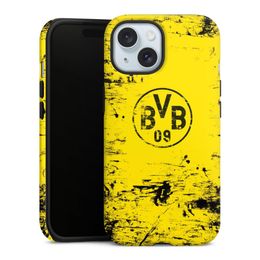 DeinDesign iPhone 15 Handy Panzer Handyh&uuml;lle robuste Outdoor H&uuml;lle Schutzh&uuml;lle matt Bvb Official Licensed Product Borussia Dortmund Tough Case