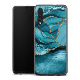 DeinDesign Galaxy A50 Handy Silikon H&uuml;lle Case transparent Handyh&uuml;lle Marble Gemstone Glitzer Silikon Case