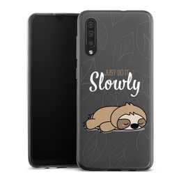 DeinDesign Galaxy A50 Handy Silikon H&uuml;lle Case transparent Handyh&uuml;lle Sloth Lazy Sunday Sayings Silikon Case