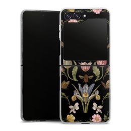 DeinDesign Galaxy Z Flip 5 Handy Hard Case Schutzh&uuml;lle transparent Smartphone Handy H&uuml;lle Bee Blossom Flower Wreath Hard Case