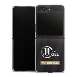 DeinDesign Galaxy Z Flip 5 Handy Hard Case Schutzh&uuml;lle transparent Smartphone Handy H&uuml;lle Thw Kiel Handball Merchandise Hard Case