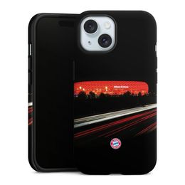 DeinDesign iPhone 15 Handy Panzer Handyh&uuml;lle robuste Outdoor H&uuml;lle Schutzh&uuml;lle matt Fcb Fc Bayern M&uuml;nchen Stadium Tough Case
