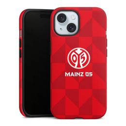 DeinDesign iPhone 15 Handy Panzer Handyh&uuml;lle robuste Outdoor H&uuml;lle Schutzh&uuml;lle matt Mainz 05 Official Licensed Product Merchandise Tough Case