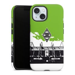 DeinDesign iPhone 15 Handy Panzer Handyh&uuml;lle robuste Outdoor H&uuml;lle Schutzh&uuml;lle matt Merchandise Borussia M&ouml;nchengladbach Stadium Tough Case