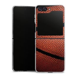 DeinDesign Galaxy Z Flip 5 Handy Hard Case Schutzh&uuml;lle transparent Smartphone Handy H&uuml;lle Sports Ball Basketball Hard Case