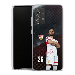 DeinDesign Galaxy A52s 5G Handy Silikon H&uuml;lle Case transparent Handyh&uuml;lle Vfb Stuttgart Official Licensed Product Deniz Undav Silikon Case