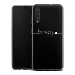 DeinDesign Galaxy A50 Handy Silikon H&uuml;lle Case transparent Handyh&uuml;lle Happiness Statement Sayings Silikon Case