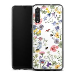 DeinDesign Galaxy A50 Handy Silikon H&uuml;lle Case transparent Handyh&uuml;lle Flowers Bee Muster Silikon Case