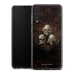 DeinDesign Galaxy A50 Handy Silikon H&uuml;lle Case transparent Handyh&uuml;lle Gothic Art Skulls Silikon Case