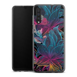 DeinDesign Galaxy A50 Handy Silikon H&uuml;lle Case transparent Handyh&uuml;lle Colourful Flowers Neon Silikon Case