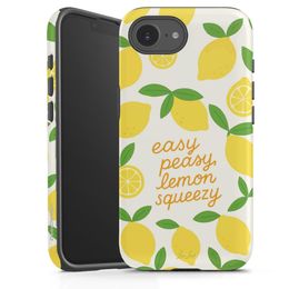 DeinDesign iPhone 16e Handy Panzer Handyh&uuml;lle robuste Outdoor H&uuml;lle Schutzh&uuml;lle gl&auml;nzend Spruch Statement Lemon Tough Case