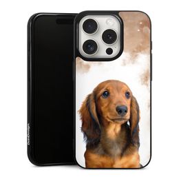 DeinDesign iPhone 15 Pro Handy Silikon H&uuml;lle Case schwarz Handyh&uuml;lle Pet Dachshund Dog