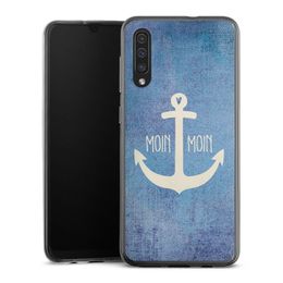 DeinDesign Galaxy A50 Handy Silikon H&uuml;lle Case transparent Handyh&uuml;lle Anchor Maritim Blue Silikon Case