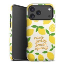 DeinDesign iPhone 17 Pro Max Handy Panzer Handyh&uuml;lle robuste Outdoor H&uuml;lle Schutzh&uuml;lle matt Spruch Statement Lemon Tough Case
