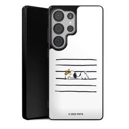 DeinDesign Galaxy S25 Ultra Handy Silikon H&uuml;lle Case schwarz Handyh&uuml;lle Snoopy Dog Peanuts
