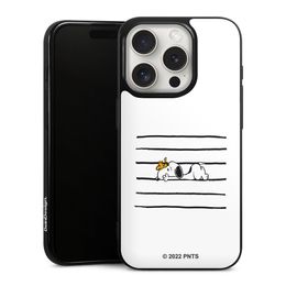 DeinDesign iPhone 15 Pro Handy Silikon H&uuml;lle Case schwarz Handyh&uuml;lle Snoopy Dog Peanuts