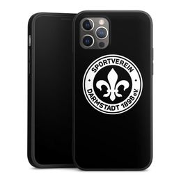 DeinDesign iPhone 12 Pro Handy Premium Silikon H&uuml;lle Handyh&uuml;lle schwarz Case Sv Darmstadt 98 Official Licensed Product Logo Silikon Premium Case
