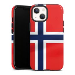 DeinDesign iPhone 13 Mini Handy Panzer Handyh&uuml;lle robuste Outdoor H&uuml;lle Schutzh&uuml;lle gl&auml;nzend Flags Flag Norway Tough Case
