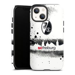 DeinDesign iPhone 13 Mini Handy Panzer Handyh&uuml;lle robuste Outdoor H&uuml;lle Schutzh&uuml;lle gl&auml;nzend Skyline Sc Freiburg Logo Tough Case
