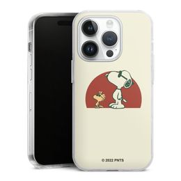 DeinDesign iPhone 14 Pro Handy Case Handyh&uuml;lle transparent H&uuml;lle Snoopy Official Licensed Product Kindheit Hard Case